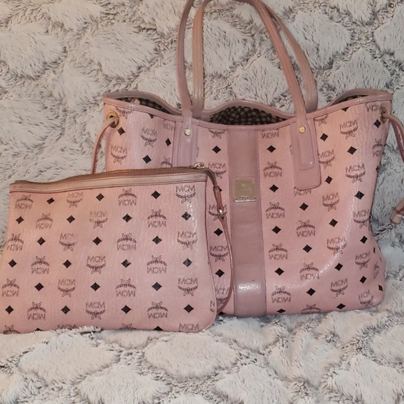 MCM | Bags | Mcm Handbag Light Pink And Mini Purse Inside | Poshmark